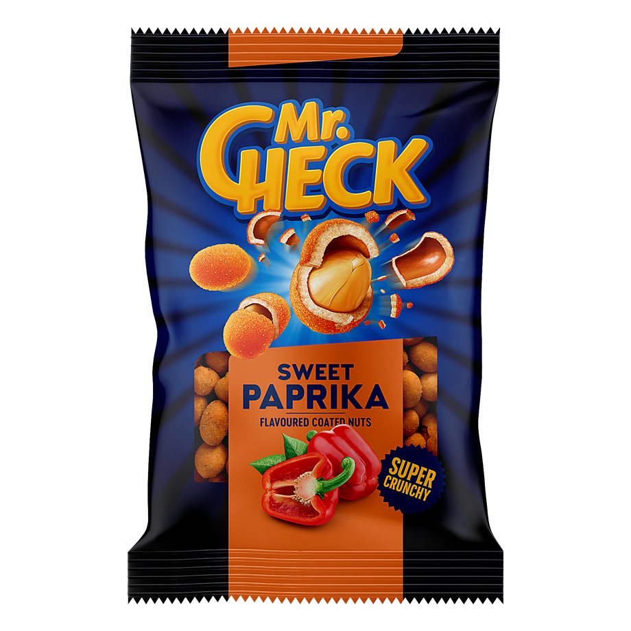 Sprø belagte peanøtter med søt paprika smak Mr.Check, 150g - Nøtter ...